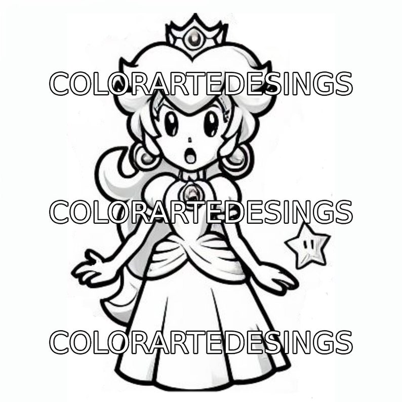 Super Mario Princess Peach for Coloring / Super Mario Princess Peach ...