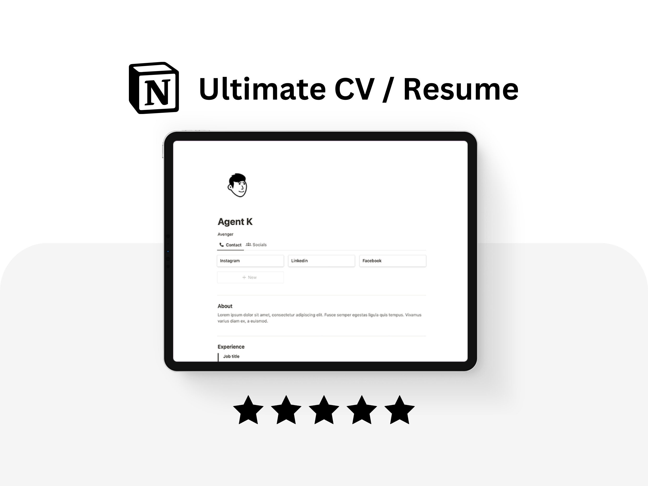The Ultimate Notion Cv/resume Template Create Your Perfect Cv/resume ...