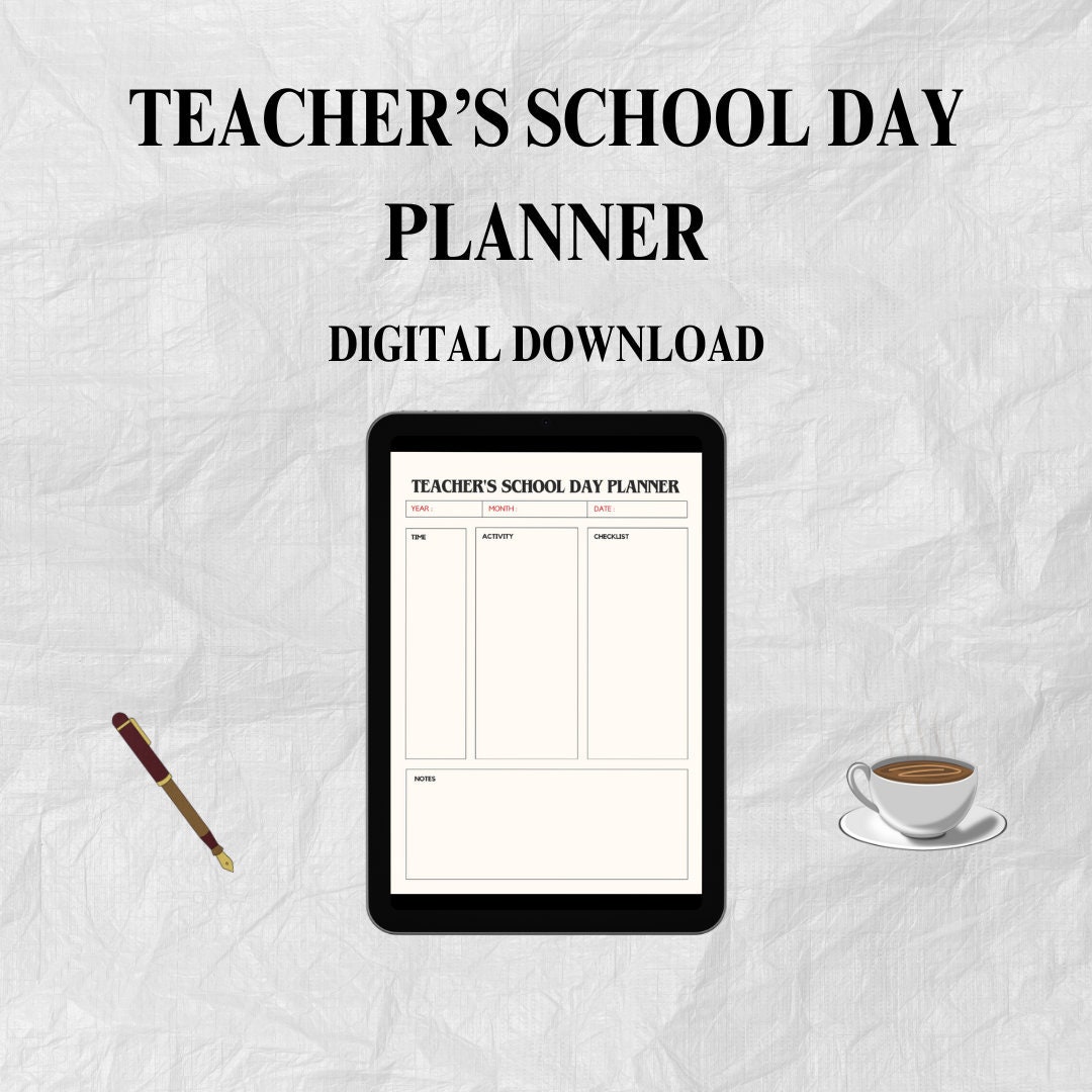 Teacher's School Day Planner - Etsy