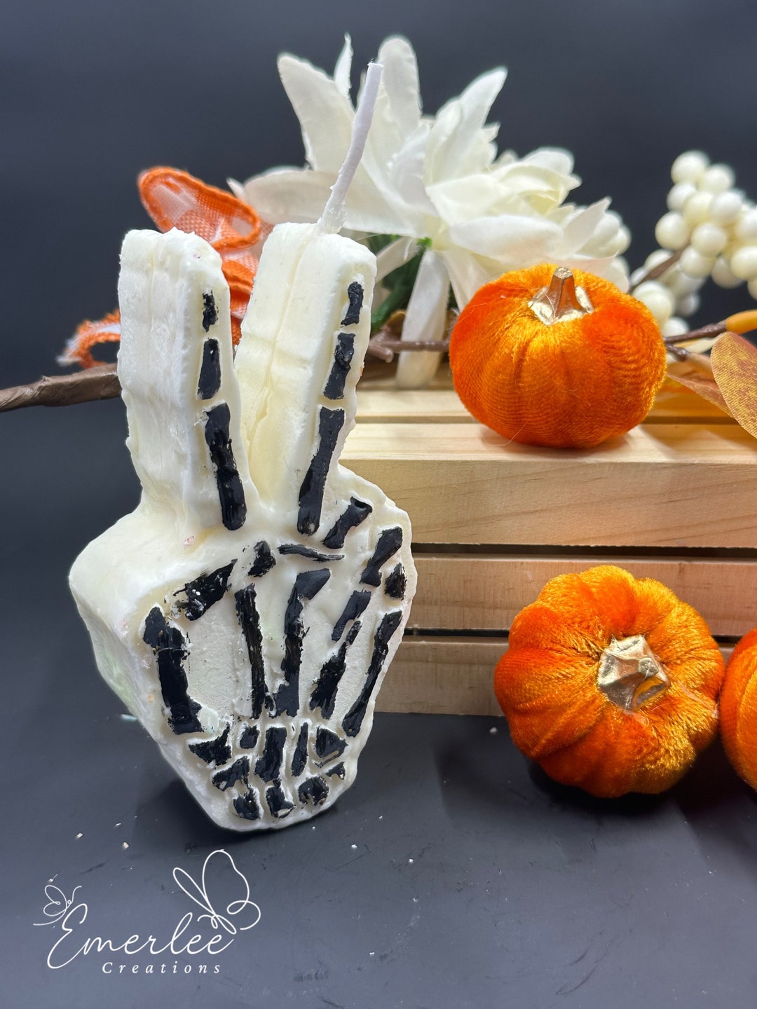 3-D Skeleton Peace Hand Candle Soy Wax Candle Unique Home Decor Gothic ...