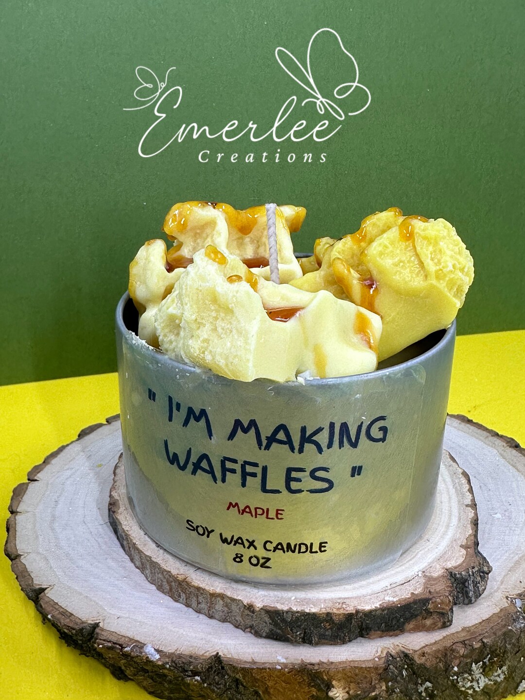 Waffles Candle Breakfast Scented Candle Foodie Gift dessert Candle ...