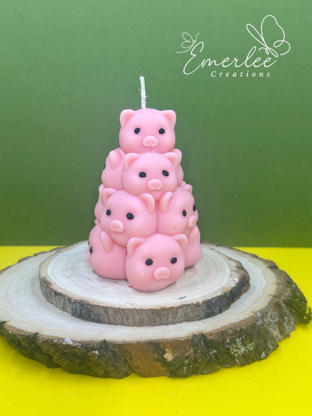Stacked and Relaxed (pig): 3D Soy Wax Candle With Single Wick - Etsy