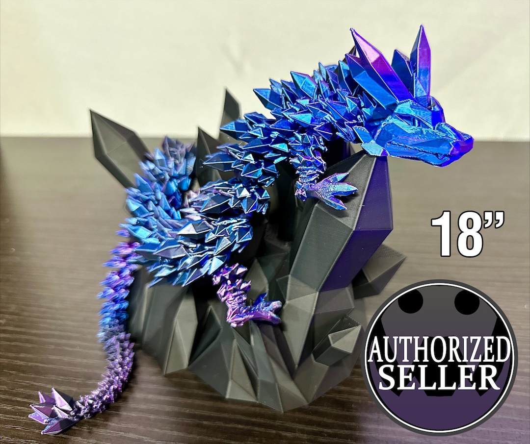 Dragon-crystal Dragon-3d Printed Dragon-articulated Dragon-3d - Etsy ...