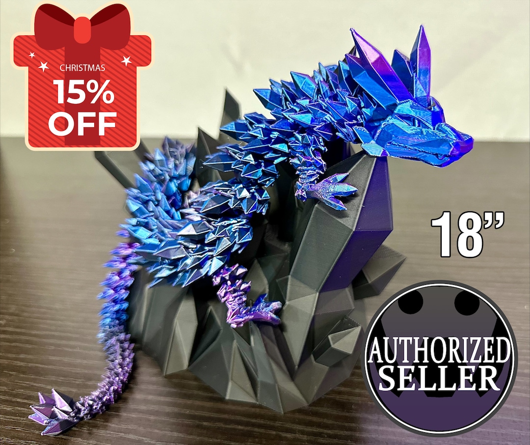 Dragon-crystal Dragon-3d Printed Dragon-articulated Dragon-3d Printed ...
