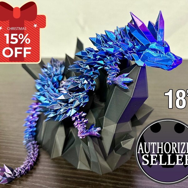Articulated Crystal Dragon 3d Printed - Etsy