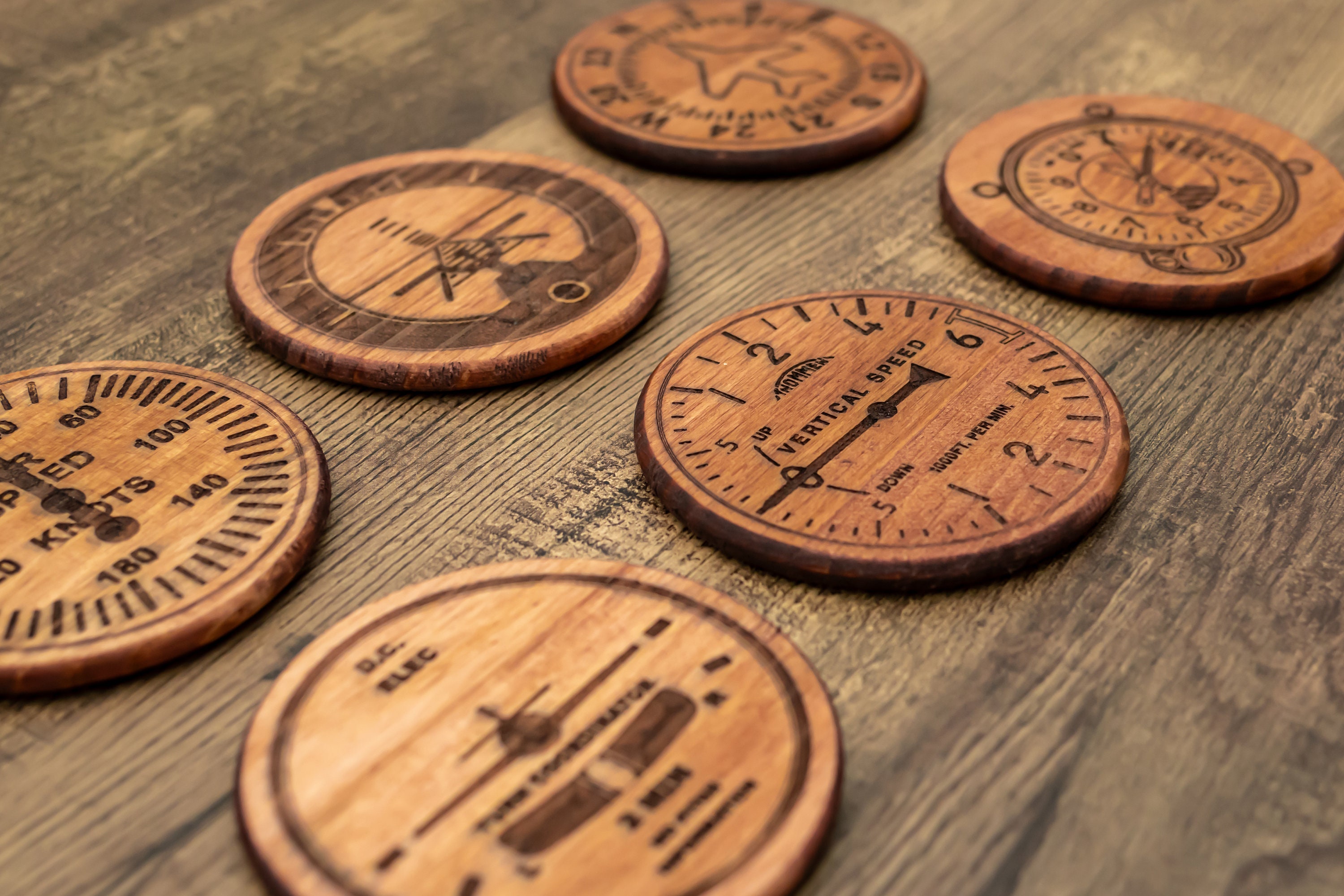 6 Pack Airplane Instrument Coasters / Drink Coasters / Attitude ...