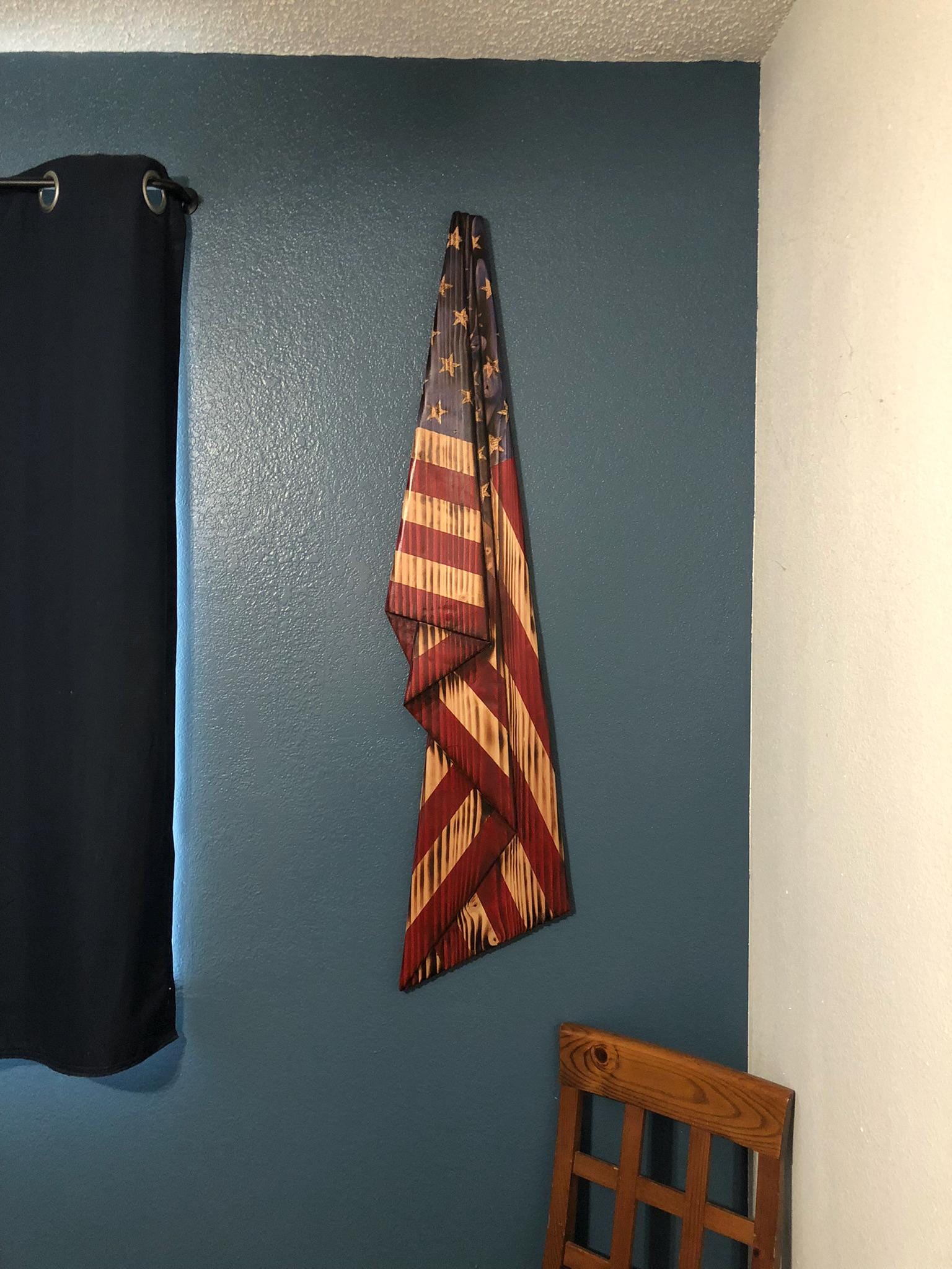 Custom Wood Carved Draped American Flag: Patriotic Wall Art - Etsy