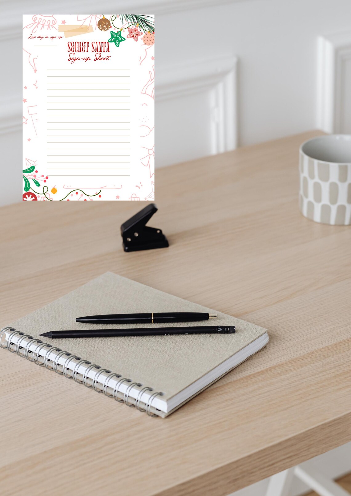 Secret Santa Sign-up Sheet | Printable Christmas Gift Exchange (PDF) - Etsy