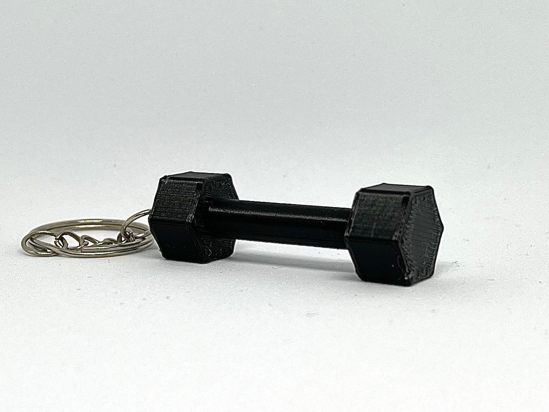 DUMBBELL KEYRING, 3D Printed, Gym Accessories, Keychain, Gift Ideas ...