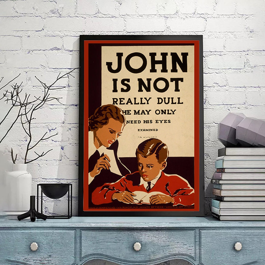 Eye Examination-vintage Poster,home Office Decor,antique Illustration ...