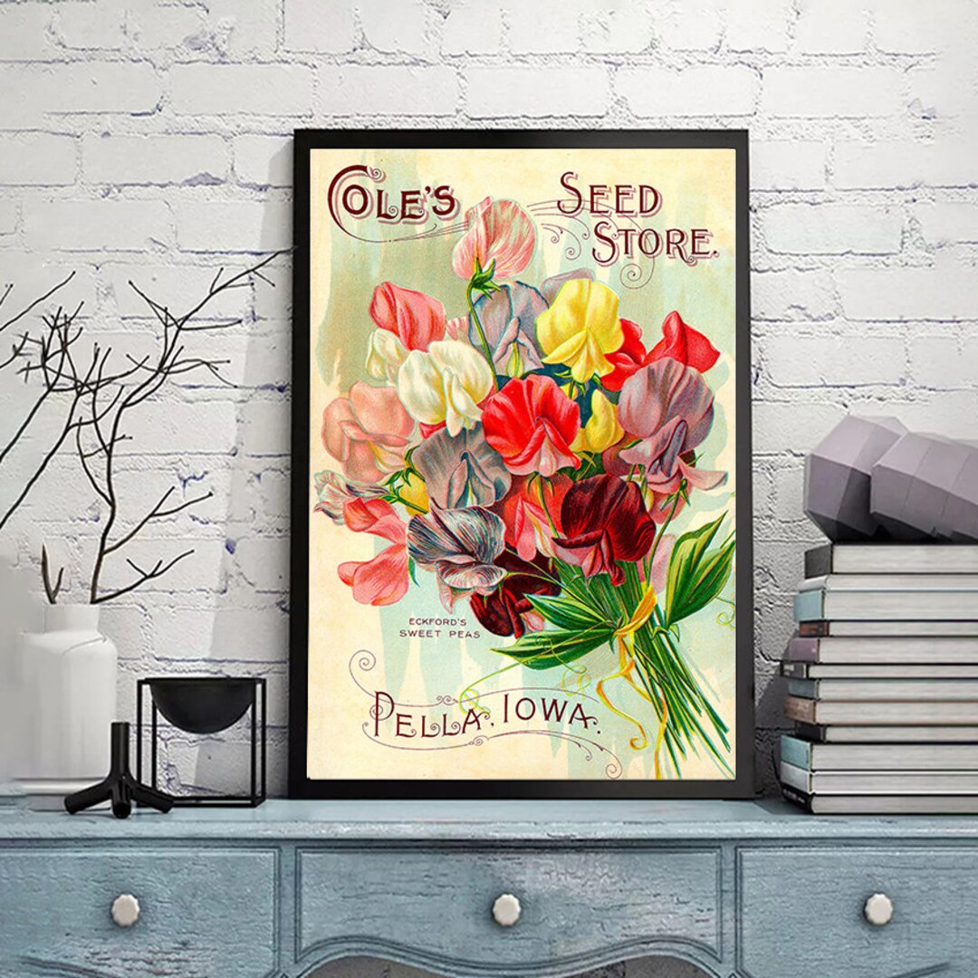 Vintage Seed Garden-vintage Poster,home Office Decor,antique ...