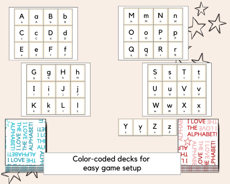 Preschool Alphabet Memory Cards Uppercase and Lowercase Letters ...
