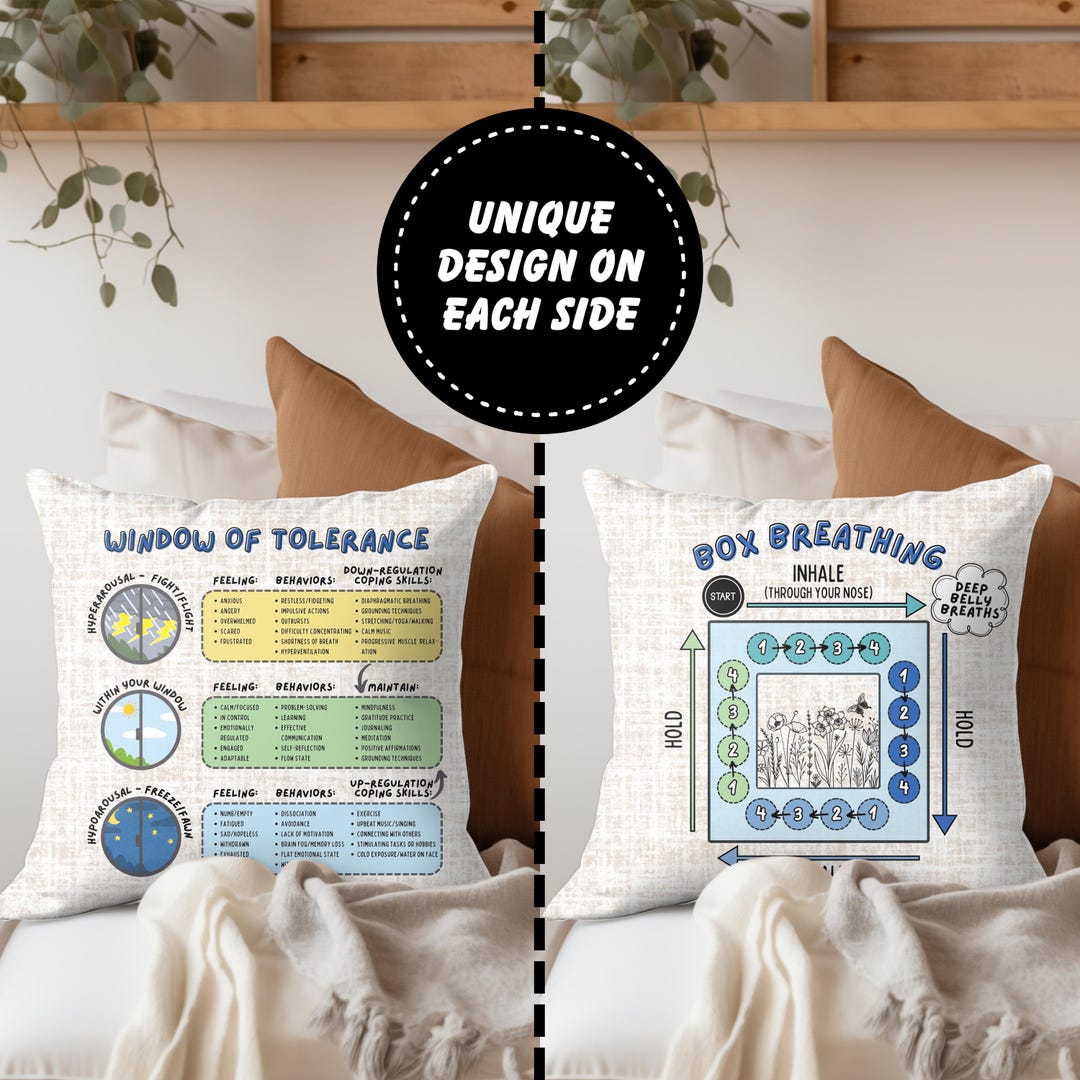 Box Breathing Pillow: Emotional Regulation, Therapy Decor - Etsy