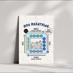 Box Breathing Poster: Kids Calming Tool, Therapy Office Decor (digital ...