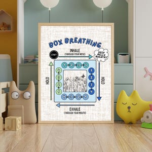 Box Breathing Poster: Kids Calming Tool, Therapy Office Decor (digital ...