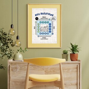 Box Breathing Poster: Kids Calming Tool, Therapy Office Decor (digital ...