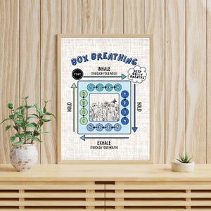 Box Breathing Poster: Kids Calming Tool, Therapy Office Decor (digital ...
