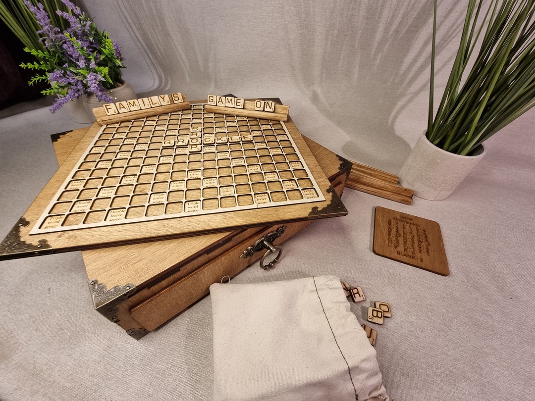 Personalised Wooden Scrabble With Turntable - Etsy