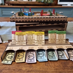 FULLY Personalised Customopoly Wooden Board Game With Turntable, Bank ...