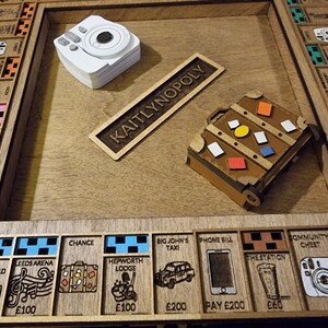 FULLY Personalised Customopoly Wooden Board Game With Turntable, Bank ...
