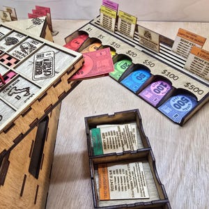 FULLY Personalised Customopoly Wooden Board Game With Turntable, Bank ...