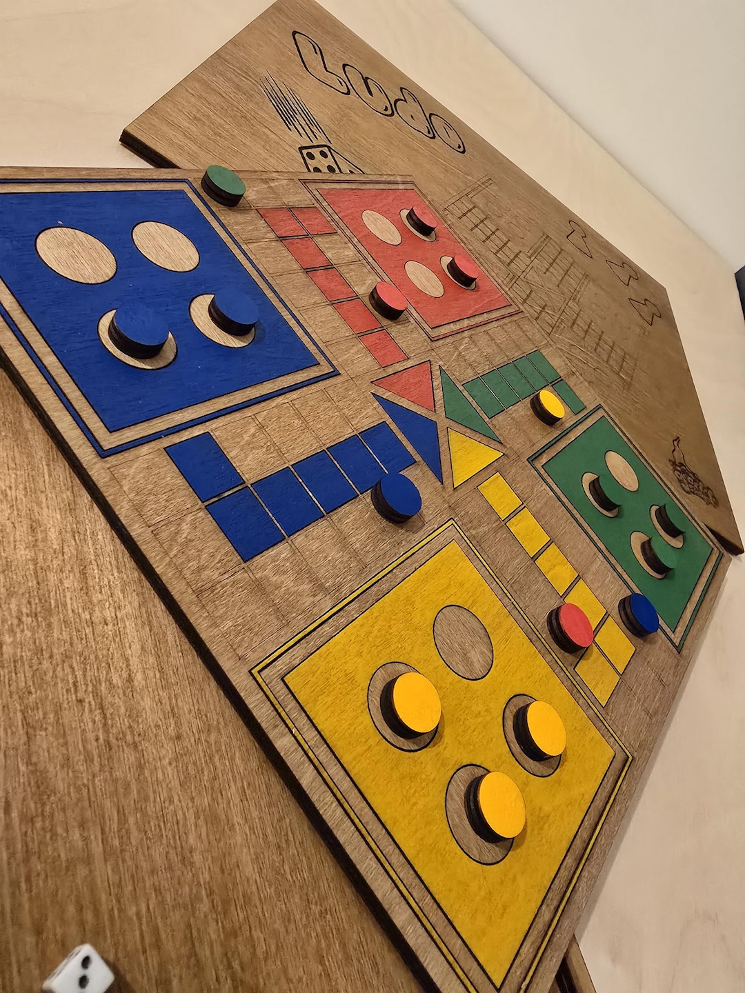 Wooden Ludo Game - Etsy