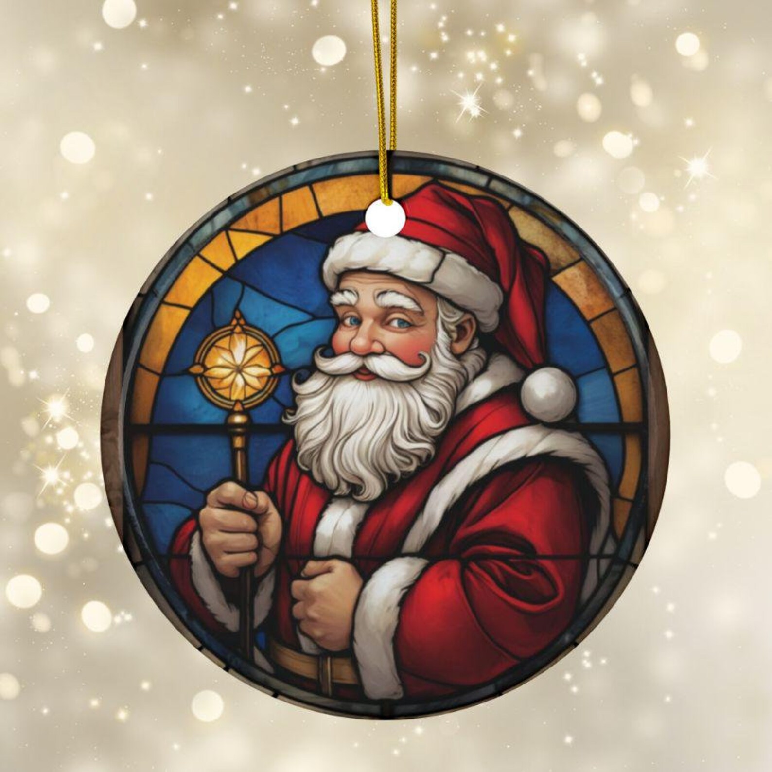 Rustic Santa Claus Christmas Ornament, Jolly St Nick Ornament, Santa ...