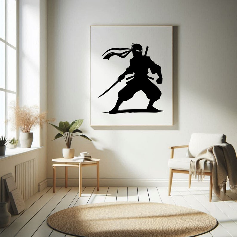Ninja Warrior Silhouette DIY Wall Art for 3D Prints Stl, DXF, SVG Files ...