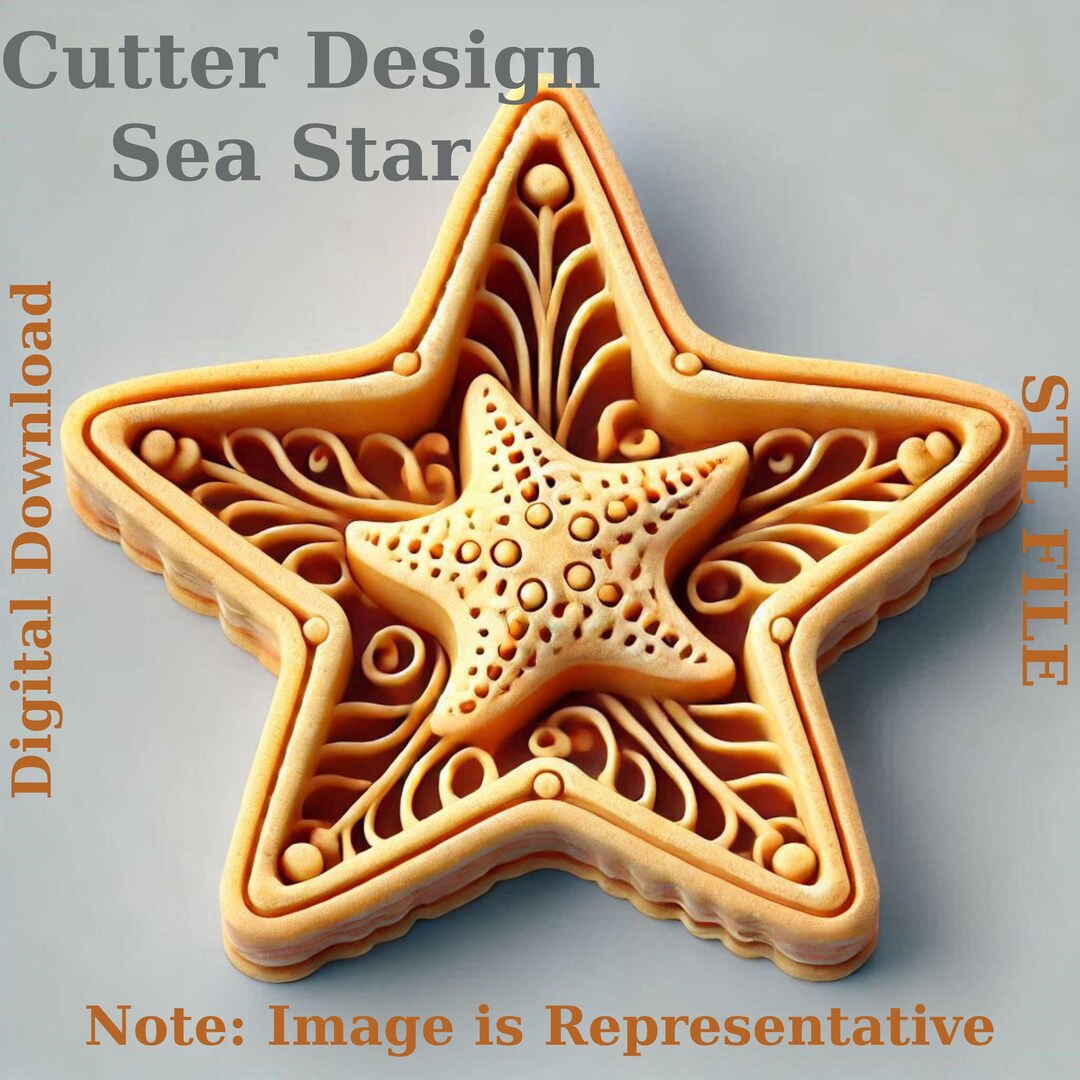 Shell Fish Sea Star Cutter 3D Print STL File - for Freshies and Aroma ...