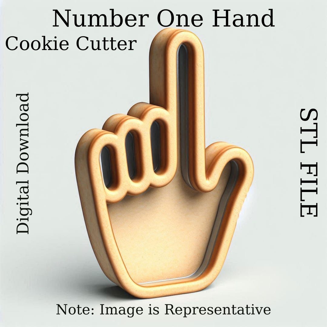 Number One Hand Cookie Cutter STL File: 3D Print DIY Gadget (digital ...