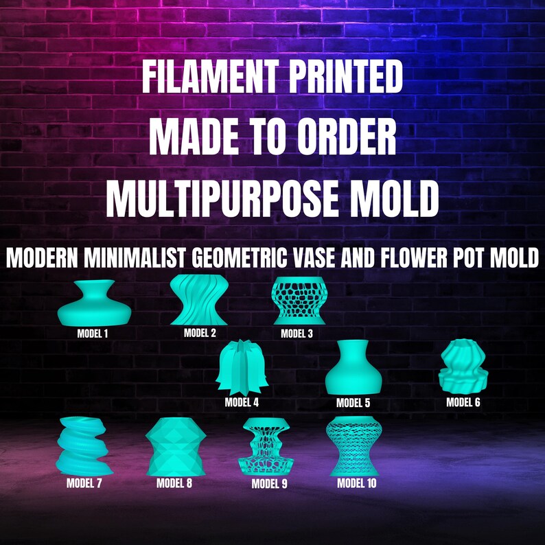 Custom 3D Printed Geometric Vase & Flower Pot Mold Durable PC Filament ...