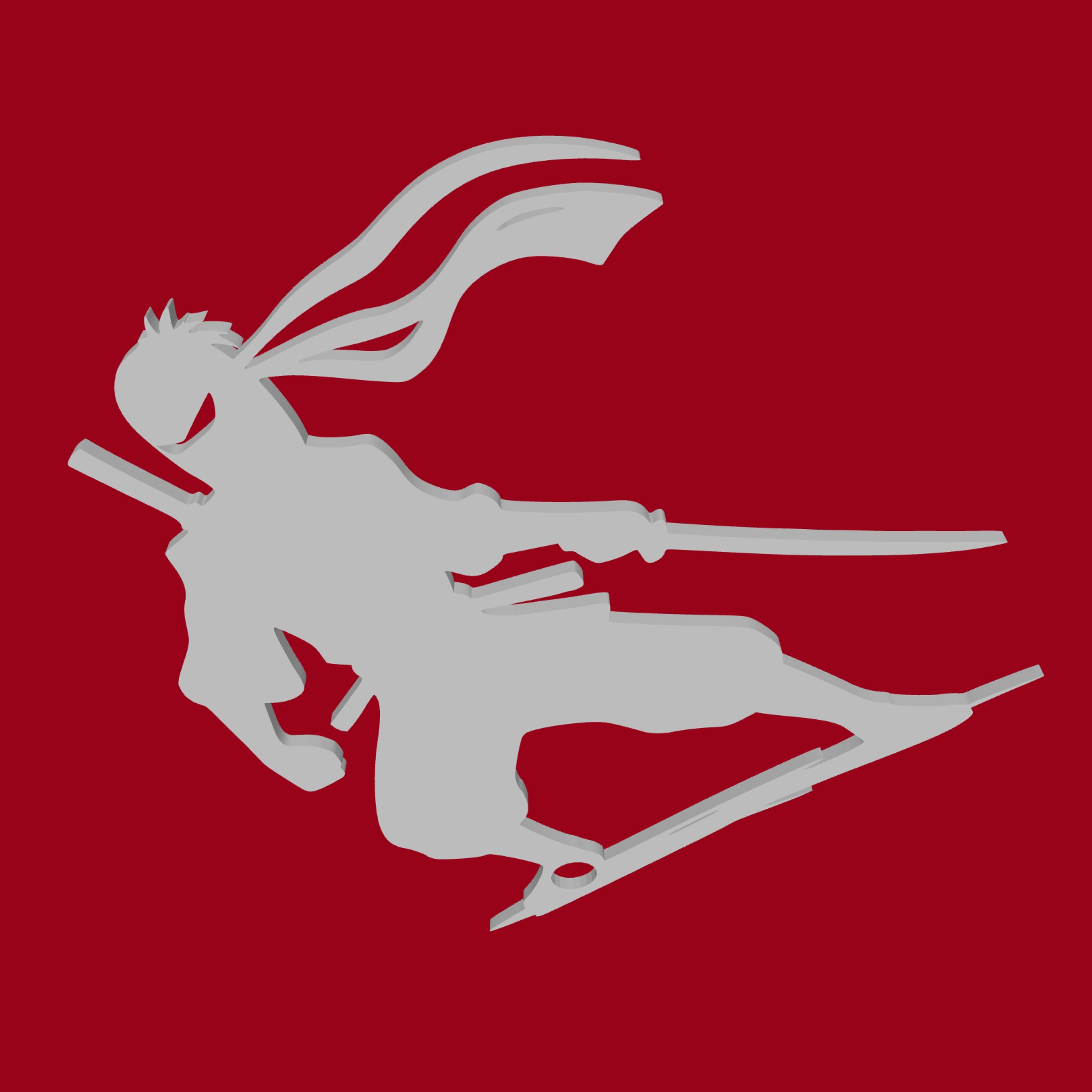 Ninja Warrior Silhouette DIY Wall Art for 3D Prints - Stl, DXF, SVG ...