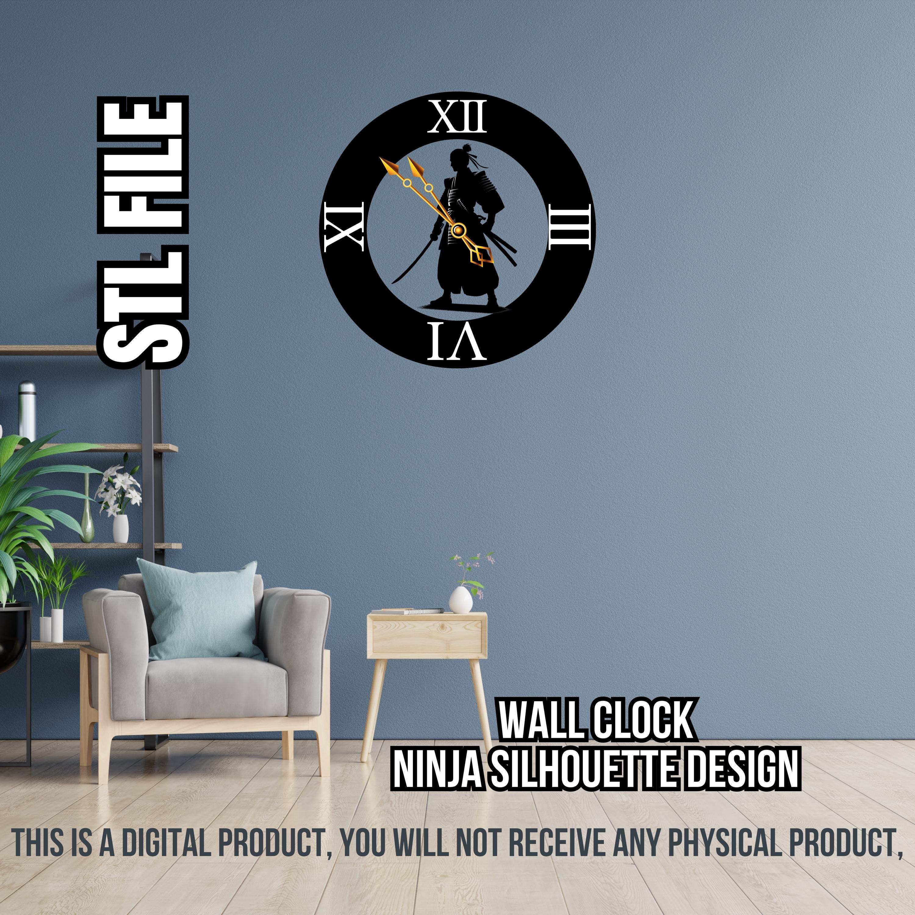 Ninja Warrior Wall Clock - 3D Printable STL & SVG File - Cnc Projects ...