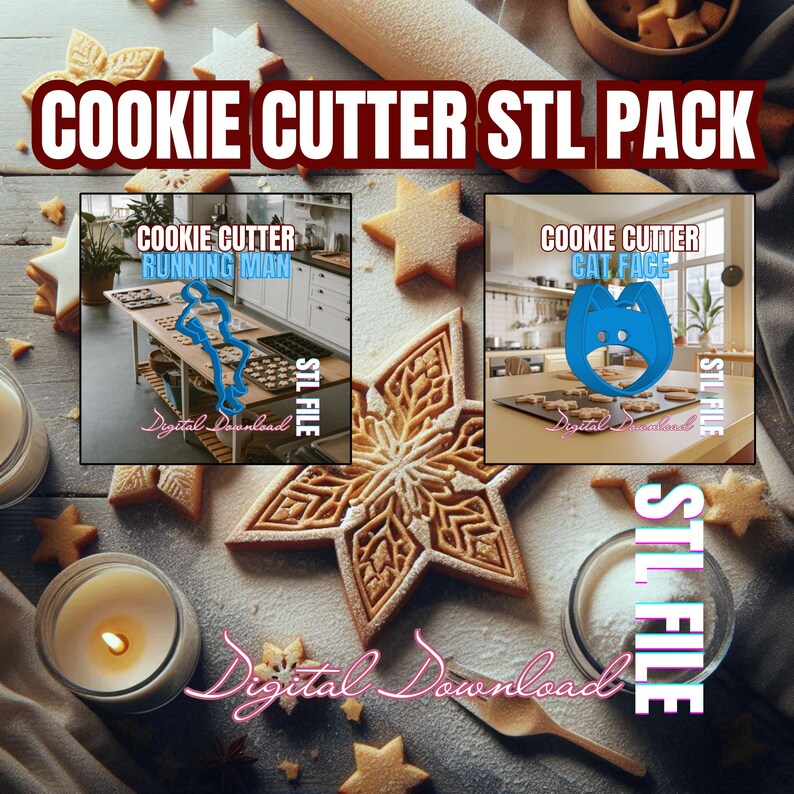 Cookie Cutter STL Pack | 12 Unique Digital 3D Cookie Cutter Designs |3D ...