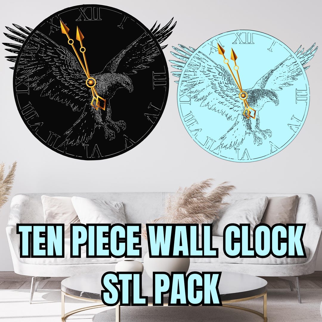 10-piece Wall Clock STL File Pack - 3D Printable Models - DIY Home ...