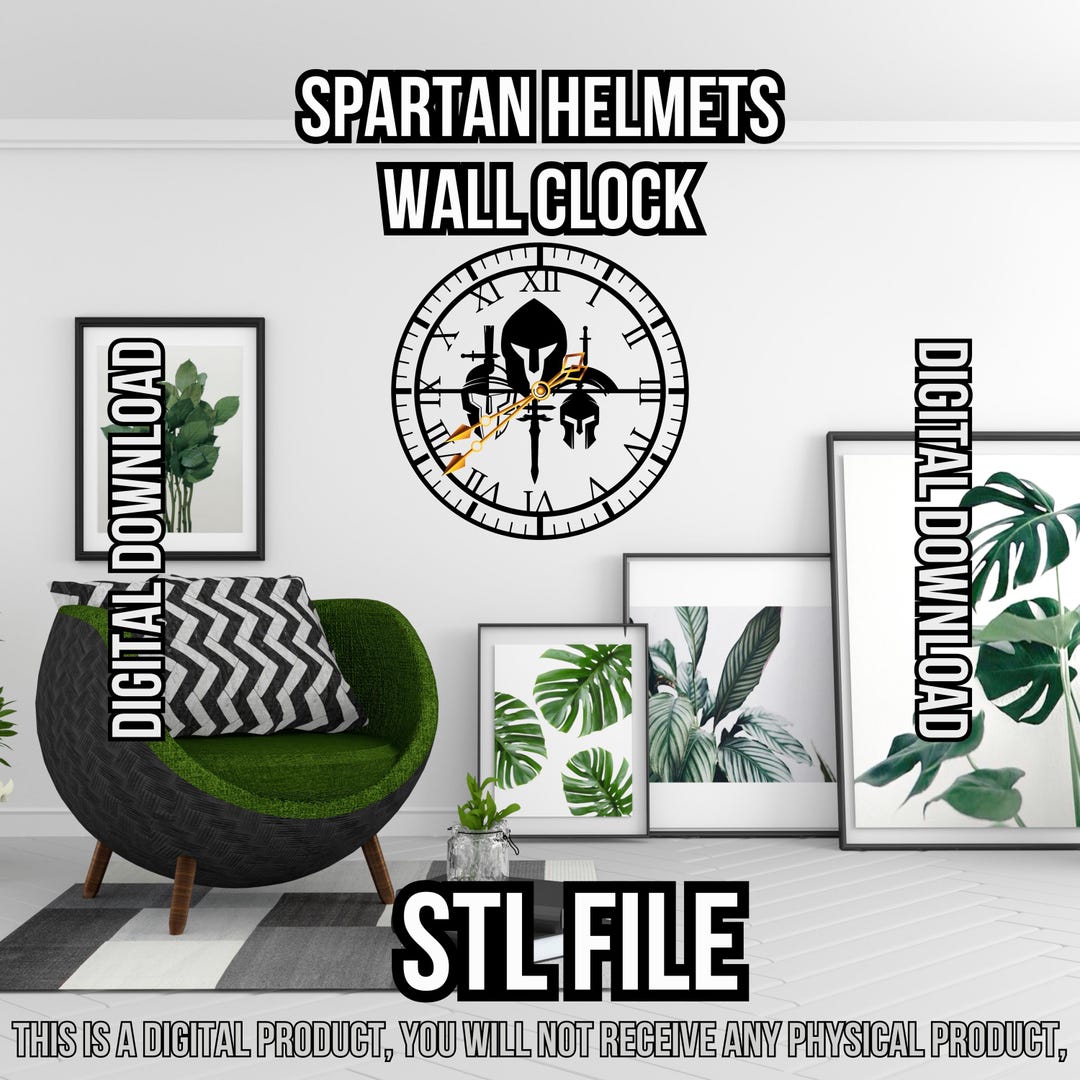 Spartan Helmets Wall Clock - 3D Printable STL & SVG File - Etsy