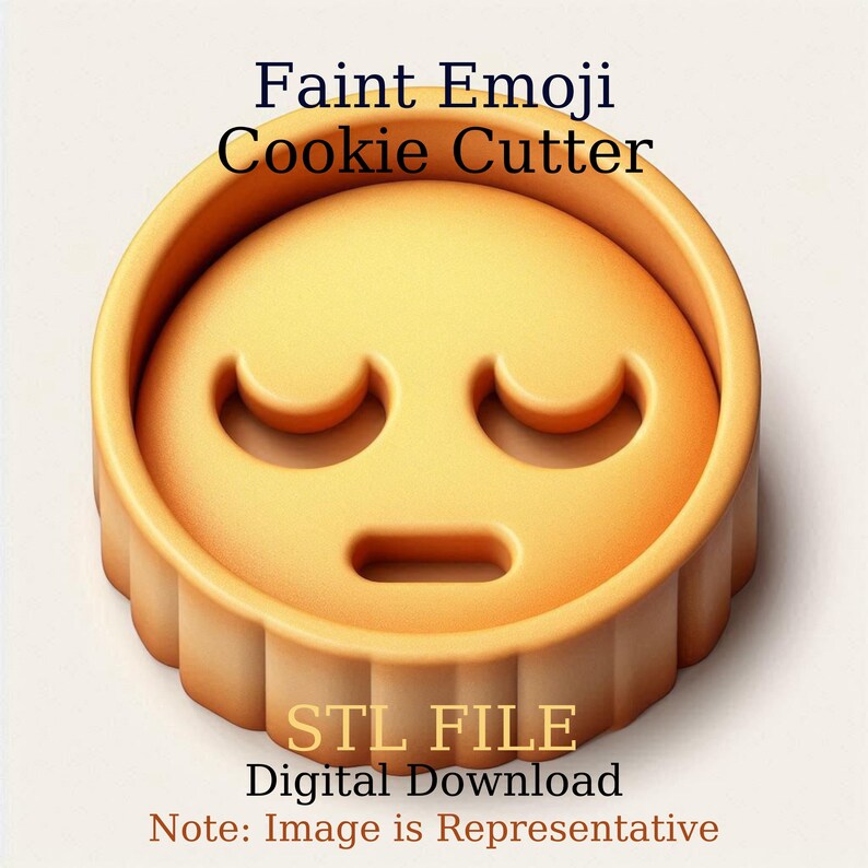 Faint Emoji Cookie Cutter STL File: 3D Printable Mold (digital Download ...