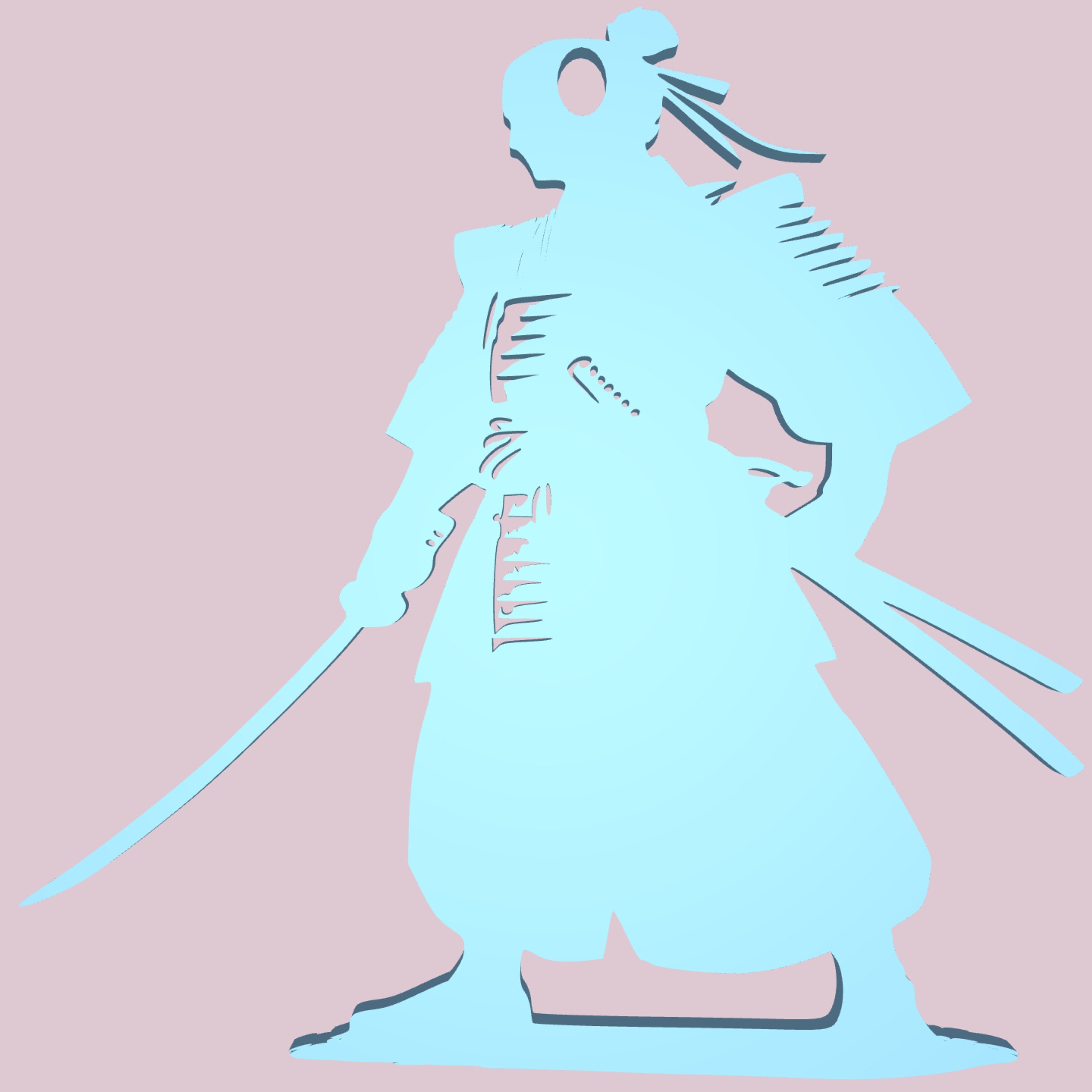 Samurai Warrior DIY Wall Art for 3D Prints 3D Printing Samurai Figure ...