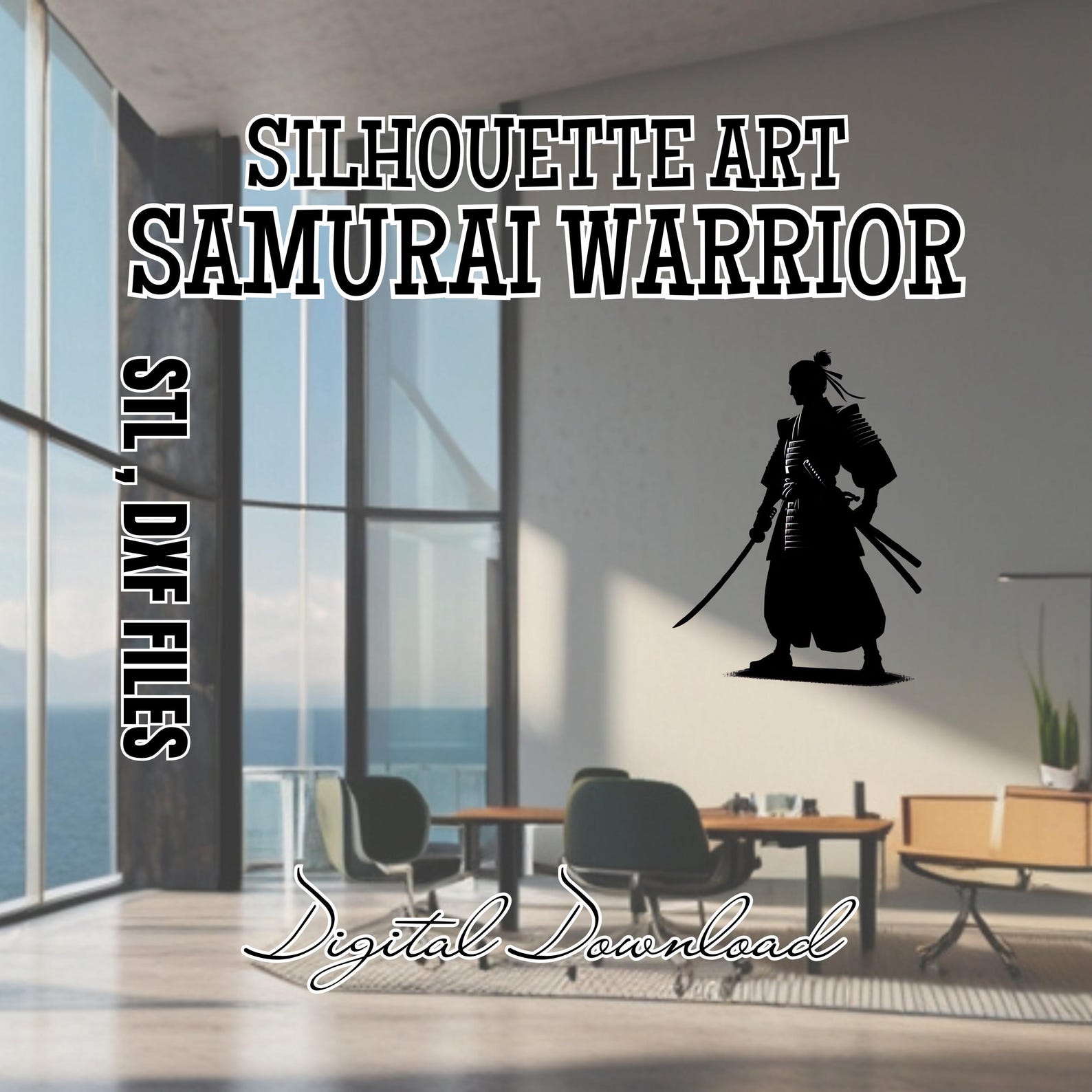 Samurai Warrior DIY Wall Art for 3D Prints - 3D Printing Samurai Figure ...
