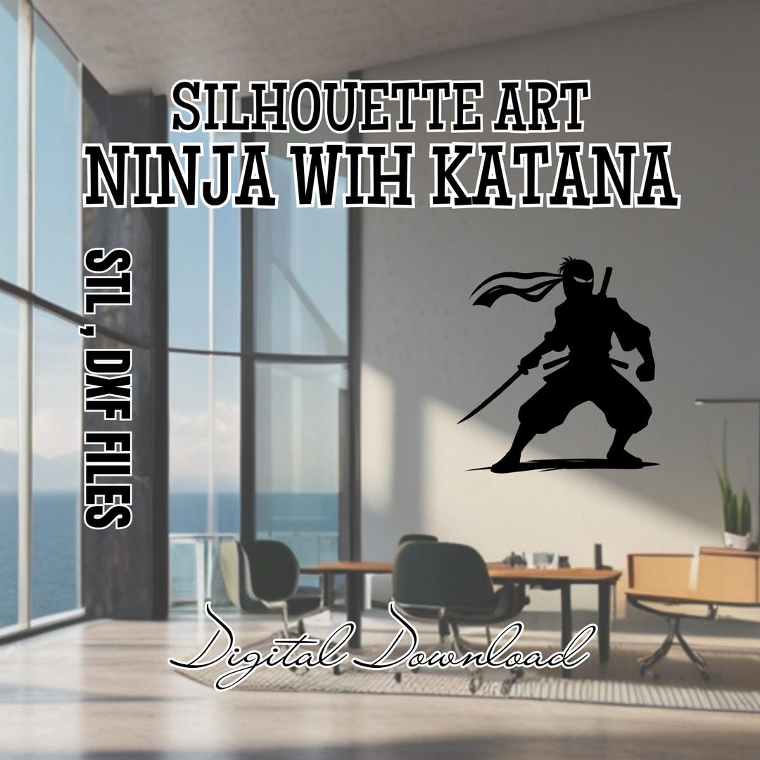 Ninja Warrior Silhouette DIY Wall Art for 3D Prints - Stl, DXF, SVG ...