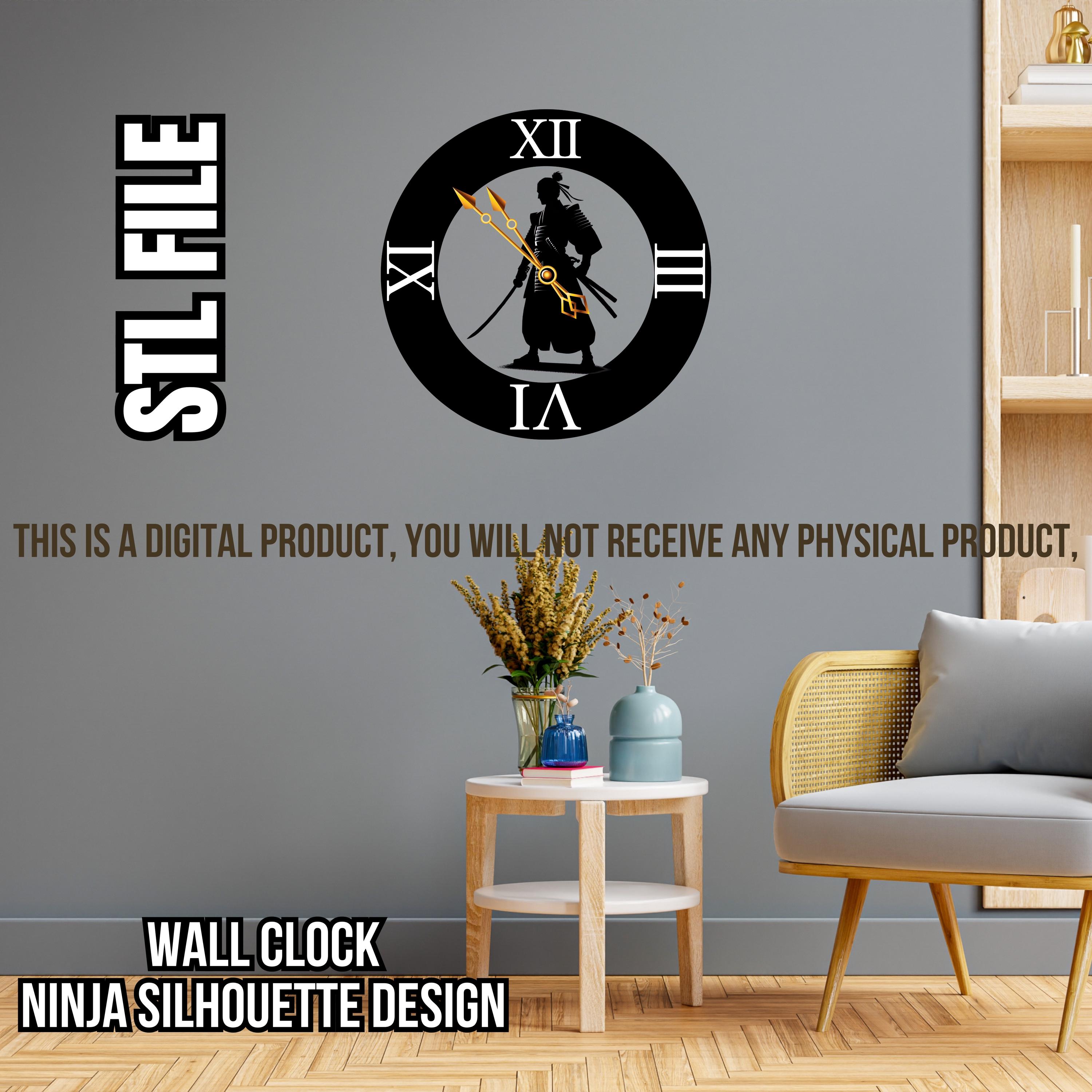 Ninja Warrior Wall Clock: 3D Printable STL & SVG File (digital Download ...