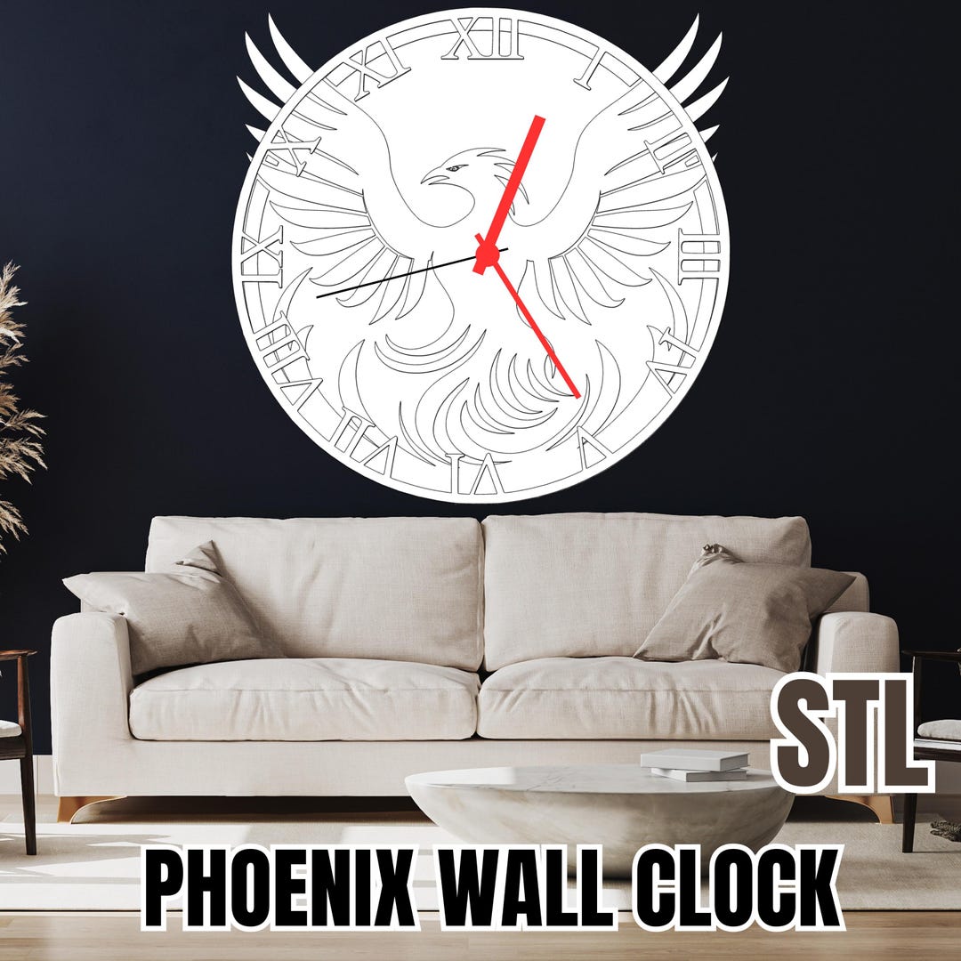 Phoenix Wall Clock STL File: 3D Printable Mythology Decor - Etsy