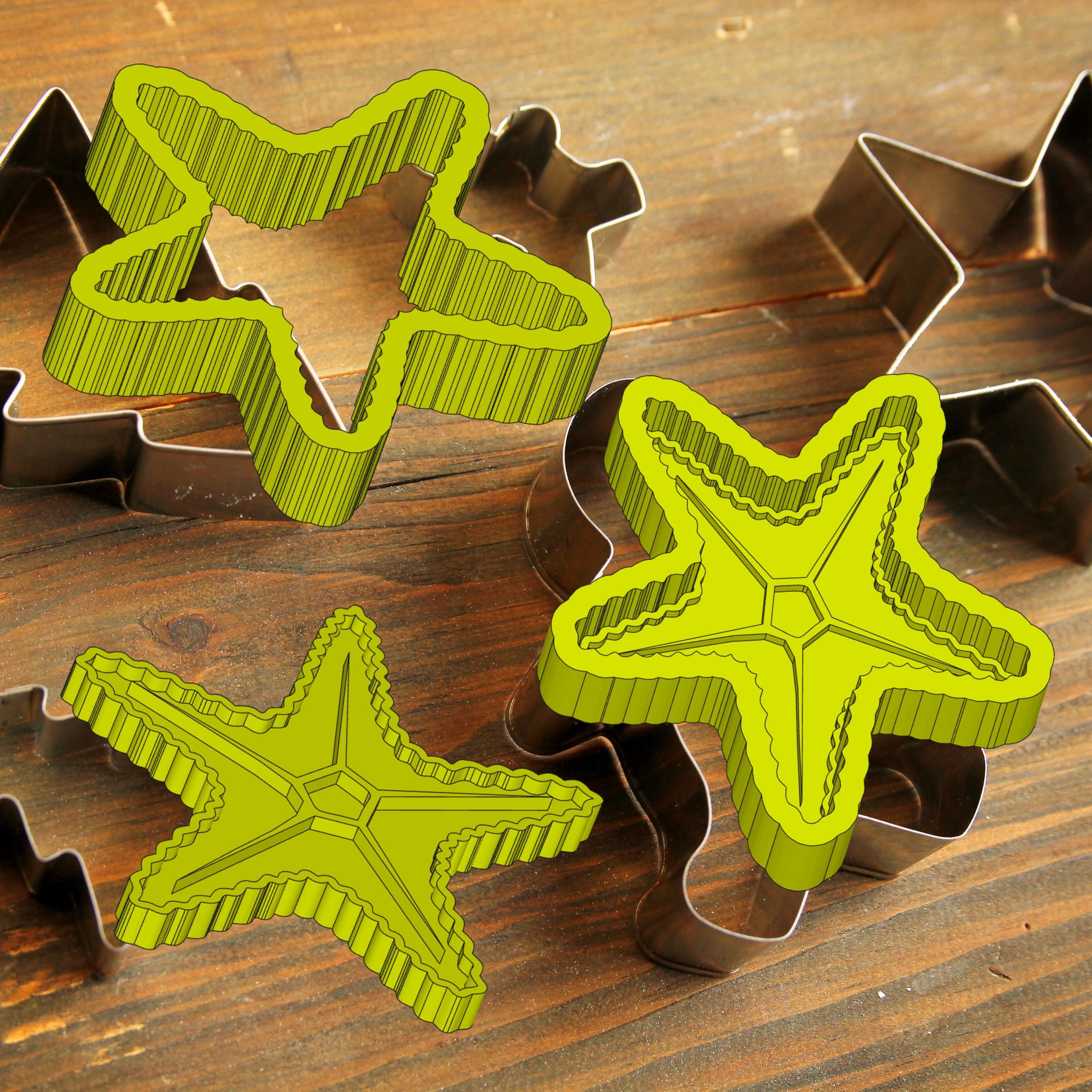 Shell Fish Sea Star Cutter 3D Print STL File - for Freshies and Aroma ...