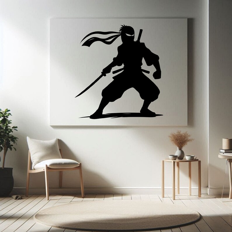 Ninja Warrior Silhouette DIY Wall Art for 3D Prints Stl, DXF, SVG Files ...