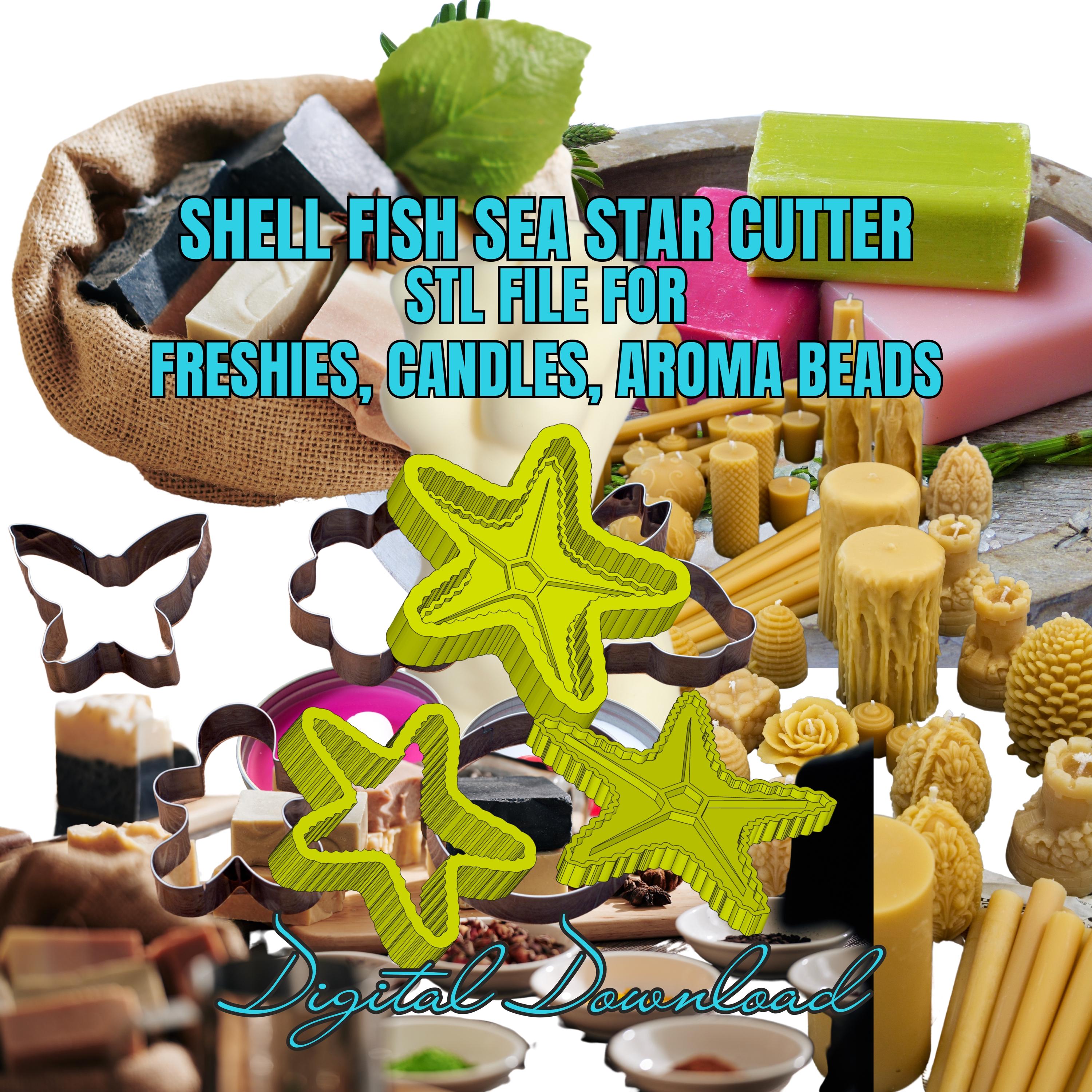 Shell Fish Sea Star Cutter 3D Print STL File - for Freshies and Aroma ...