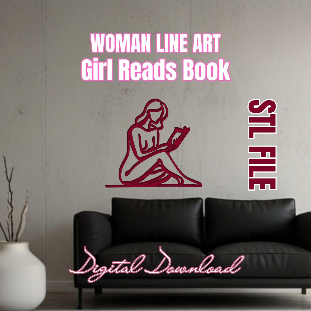 Girl Reading Book Dxf, STL, SVG File for 3D Print - 3D Printer Art ...