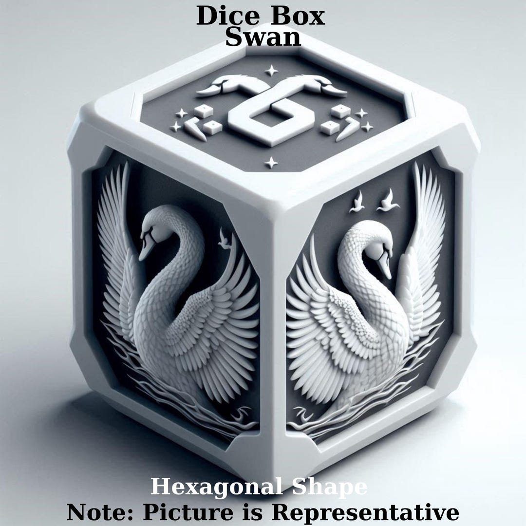 Swan Dice Box - Hexagonal Shape 3D Printable STL File for Tabletop RPG ...