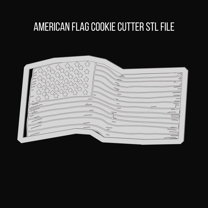 American Flag Cookie Cutter STL File | 3D Printable Digital File ...