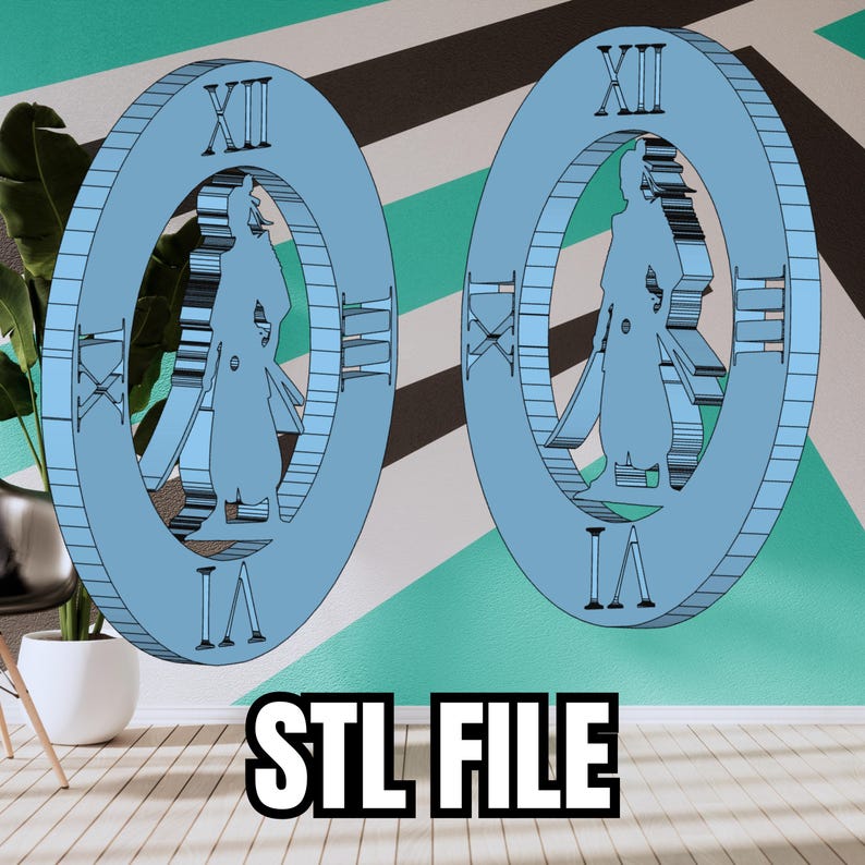 Ninja Warrior Wall Clock: 3D Printable STL & SVG File (digital Download ...