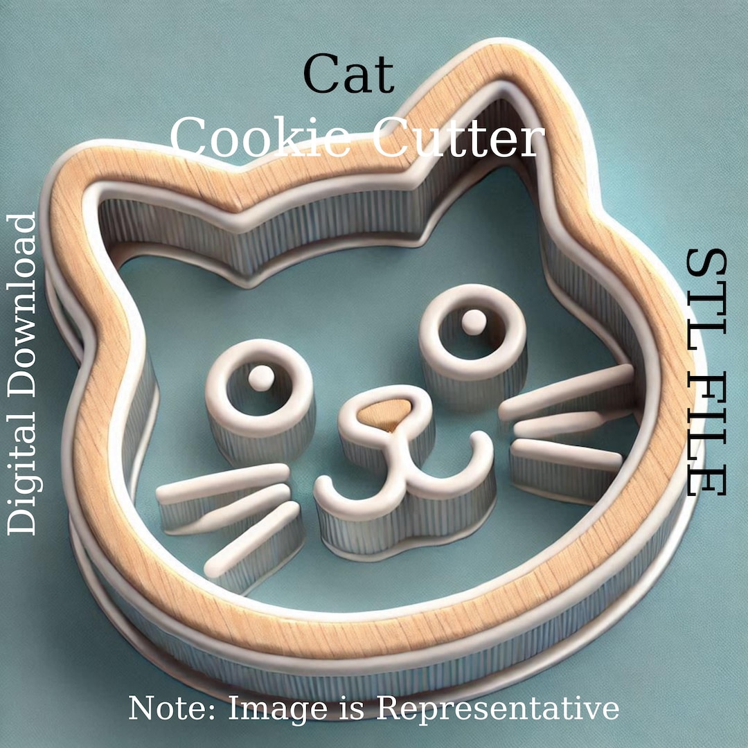 Cat Shaped Cookie Cutter 3D Print STL File (digital Download) - Etsy